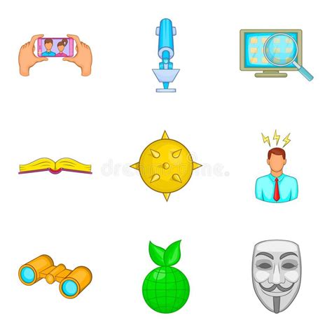 Iconos Fijados Estilo De La Postura De La Historieta Ilustración Del
