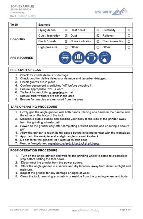 Free Table Saw Sop Safe Operating Procedure Template Spire Safety