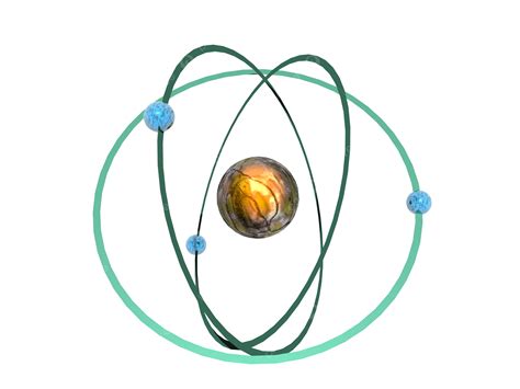 Simple Atomic Model With Nucleus And Electrons Electron Orbit Science Atomic Nucleus Golden
