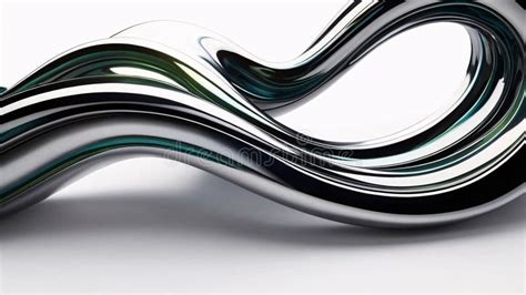 Abstract Liquid Wavy Silver Metal 3d Background Flowing Silver Metallic Liquid Texture Shiny
