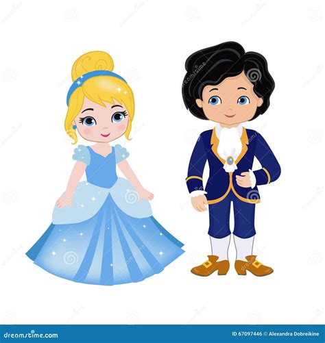 Ejemplo Del Príncipe Y De La Princesa Muy Lindos Ilustración Del Vector