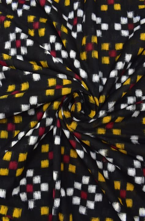 Lite Green Colour Sambalpuri Handloom Cotton Fabrics Sambalpuri