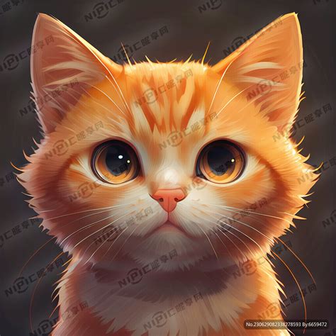 Ai创作图橘猫可爱头像 正面照 昵图网
