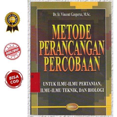 Jual Buku Metode Perancangan Percobaan Untuk Ilmu Ilmu Pertanian