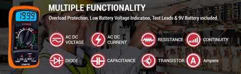 Ultrics Digital Multimeter Voltmeter Ammeter Ohmmeter Circuit Checker