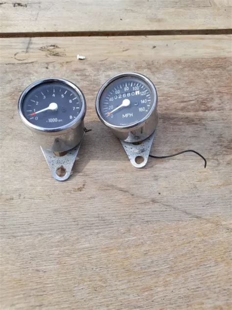 Harley Triumph Bsa Ect Custom Chopper Mini Speedometer And Tacometer £