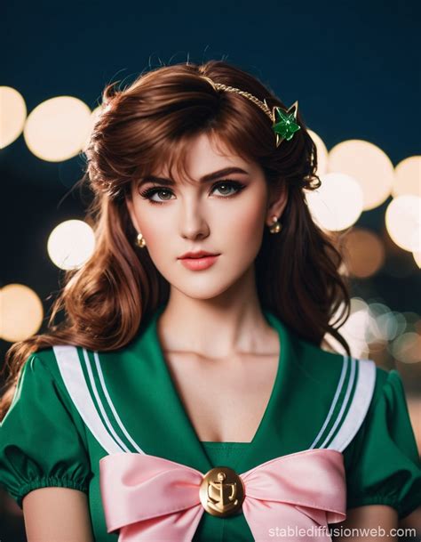 Sailor Jupiter Showing Her Middle Finger To The Viewers With Her Tongue Out On The Left Prompts