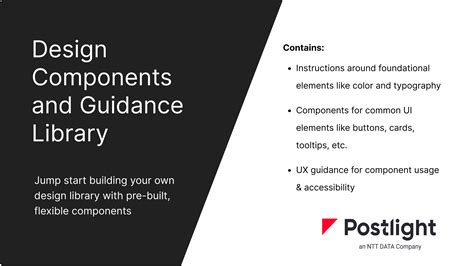 prebuilt common component library and usability guidance from