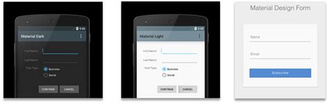 Mobile Web Submit Button Of Form In Material Design User Experience