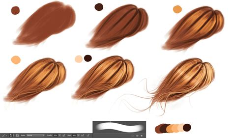 Hair Technique By Ryky On DeviantArt Drawing Hair Tutorial Digital
