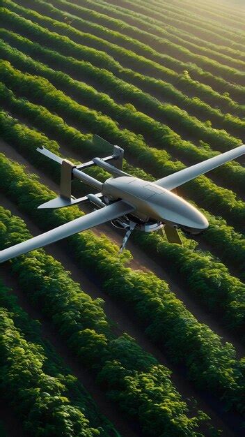 Flying Agronomist Drone At Farm On Background Of Field With Plants Premium Ai Generated Image
