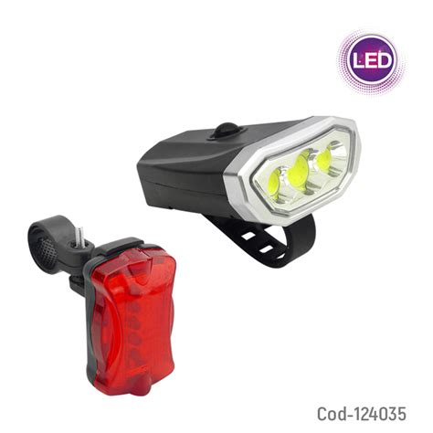 Kolm Kit Luces Led Delantera Y Trasera Para Bicicleta Qx T0598