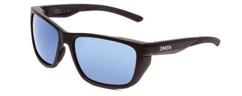 Smith Longfin Wrap Sunglasses Blackchromapop Glass Polarized Blue