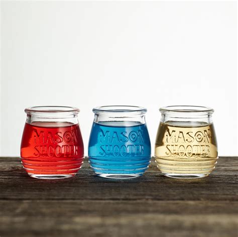 2oz Mason Shooter Shot Glasses Set Of 8