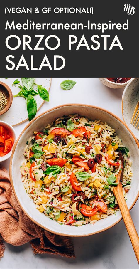 Mediterranean Inspired Orzo Pasta Salad Minimalist Baker Recipes