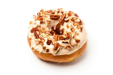 Premium Photo Butter Pecan Donut Isolated On White Background