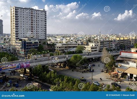 Beautiful Aerial View Of Karachi City Sunset Time City Of Lights