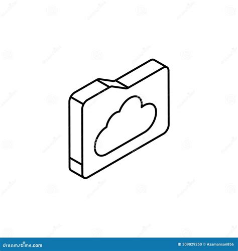 Modern Isometric Vector Of Cloud Folder Isolate On White Background Stock Illustration