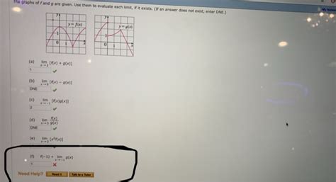 Solved He Graphs Of F And G Are Given Use Them To Evaluate