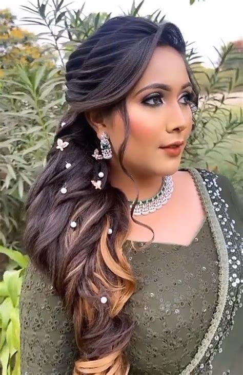 Beautiful Hairstyle Side Puff Reception Hairstyles Front Hair