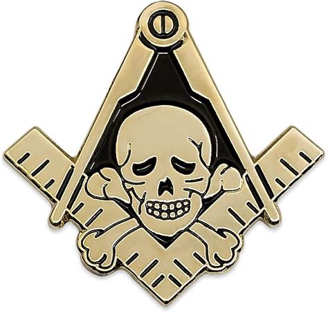 Widows Son Skull Square And Compass Masonic Lapel Pin
