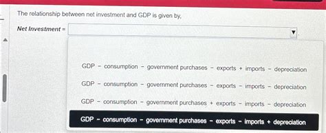 solved the relationship between net investment and gdp is given by