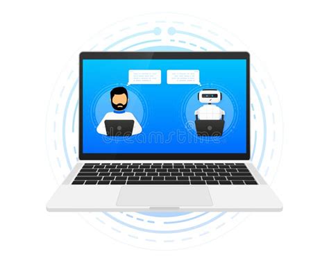 Concepto De Soporte De Chatbot Comunicación Humana Con Chatbot En El