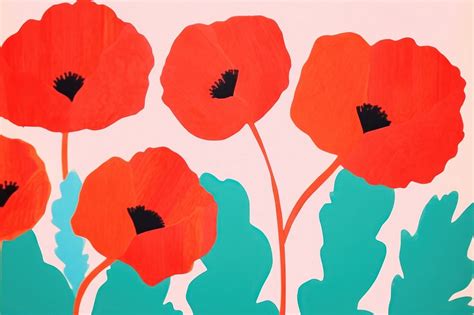 Poppy Border Backgrounds Flower Petal Premium Photo Illustration