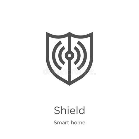 Shield Icon Vector From Smart Home Collection Thin Line Shield Outline Icon Vector Illustration