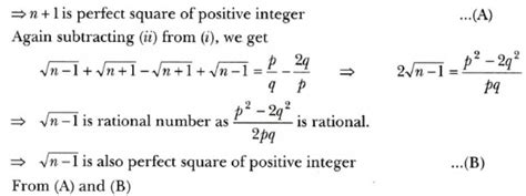 show that there is no positive integer n for which √ n 1 √ n 1 is