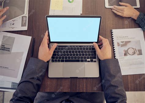 Premium Photo Blank Computer Planning And Businessman Green Screen