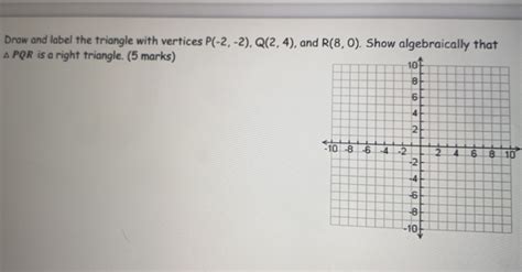 Solved Draw And Label The Triangle With Vertices P 2 2 Q24 And