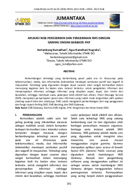 pdf aplikasi web pengiriman dan penerimaan sms dengan gammu engine