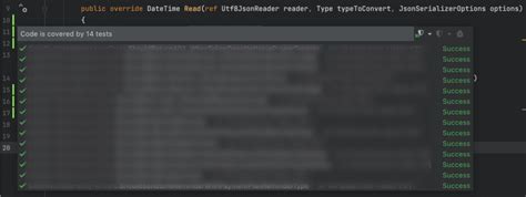 set team standards for unit test code coverage in jetbrains rider