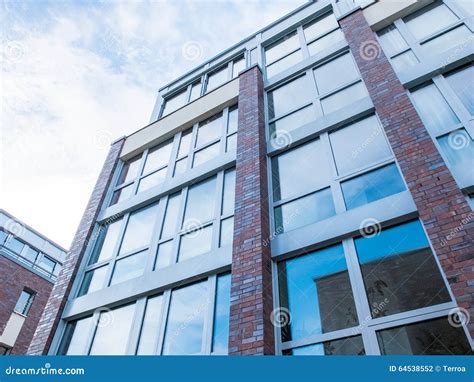 Modern Brick Building With Large Windows Stock Photo Image Of Close