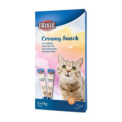 قیمت و خرید بستنی گربه با طعم ماهی سفید و تن تریکسی Trixie Creamy Snack