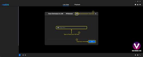 Add Reolink Cameras Using UID To The Windows Client Voltronic