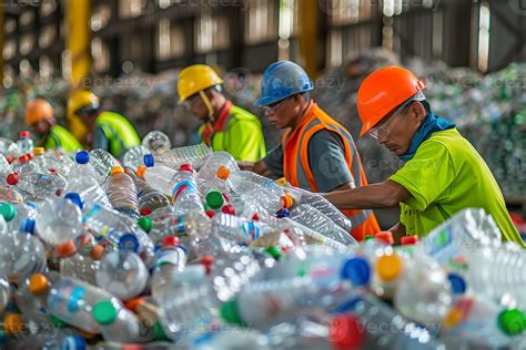 Ai Generated Workers At A Recycling Facility Sorting And Processing