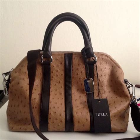 Sold Furla Ostrich Embossed Bag Furla Bags Bags Embossed Bag