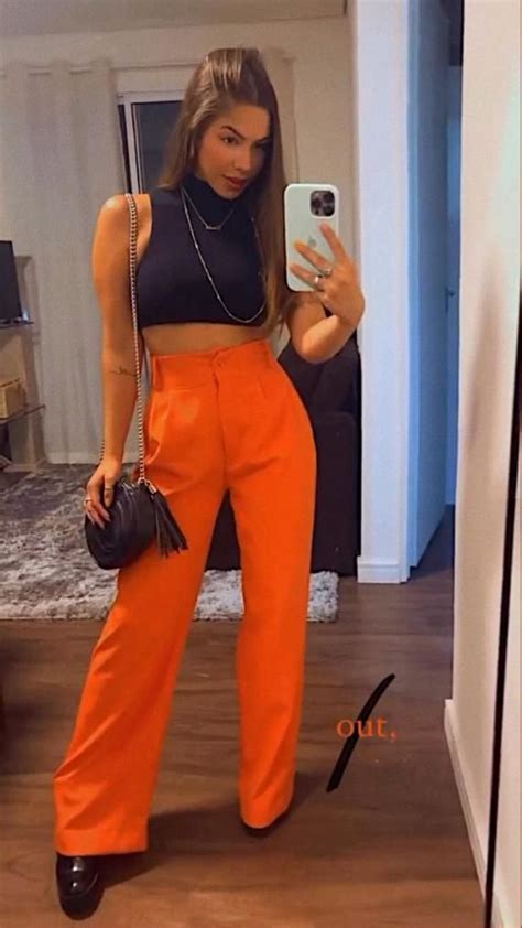 Looks Com Calça Laranja 🍊 Fashion Outfits Outfits Colourful Outfits