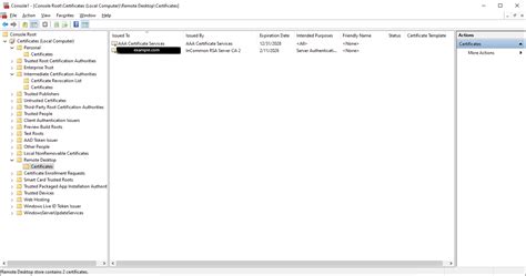 Configure RDP To Use Correct Security Certificate In Windows Server