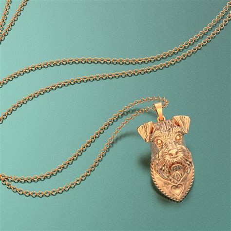 Miniature Schnauzer Breed Jewelry Heart Pendant Tiny Bling