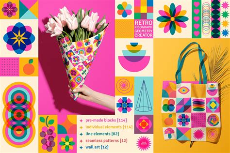 Retro Risograph Geometry Creator Design Cuts