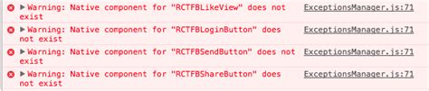 ios native component for rctfbloginbutton does not exist stack