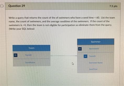 Solved D Question 29 75 Pts Write A Query That Returns The