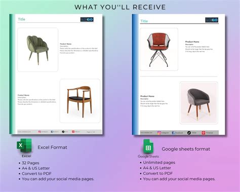 Product Catalog Template Excel And Google Sheets Format 2 Design Unlimited PDF Pages