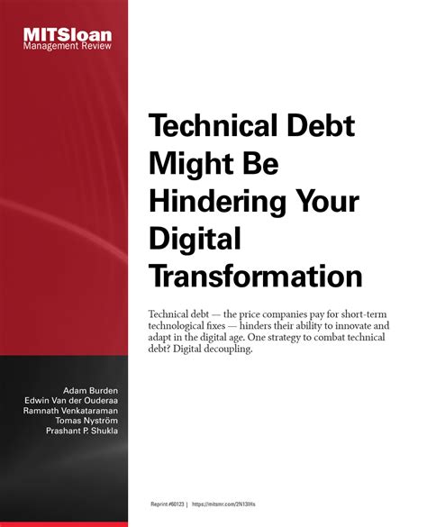 Technical Debt Might Be Hindering Your Digital Transformation Mit Smr