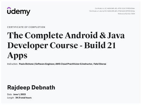 Android Java Developer Udemy Rajdeep Debnath