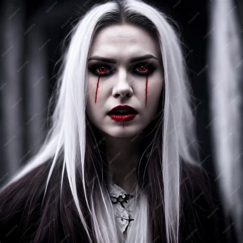 Premium Photo Vampire Girl With Red Eyes