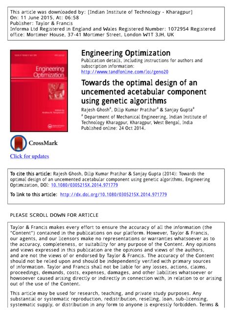 Pdf Towards The Optimal Design Of An Uncemented Acetabular Component